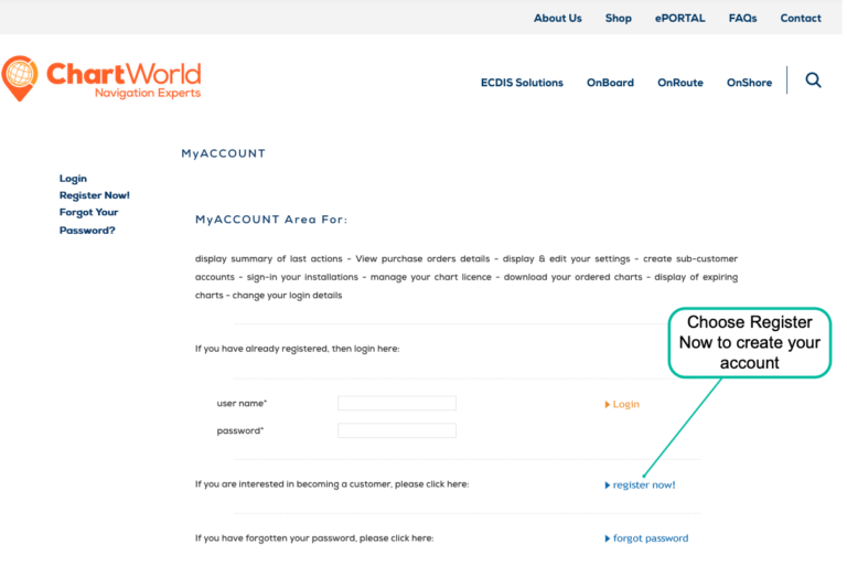 Chartworld.com how-to guide — NavStation