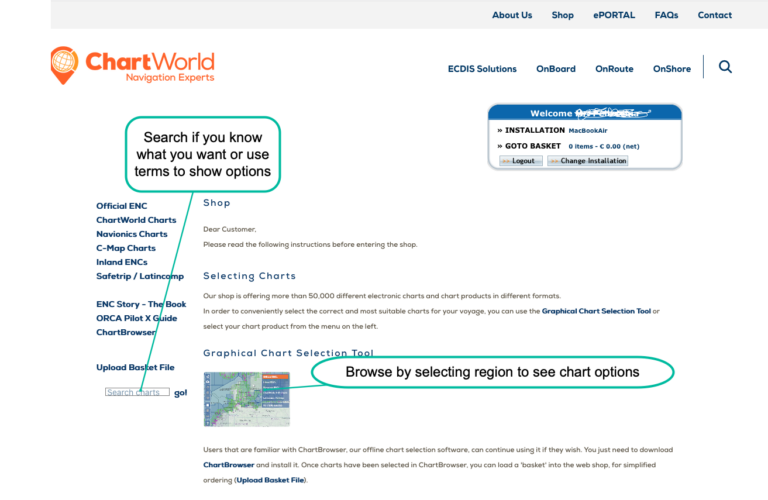 Chartworld.com how-to guide — NavStation