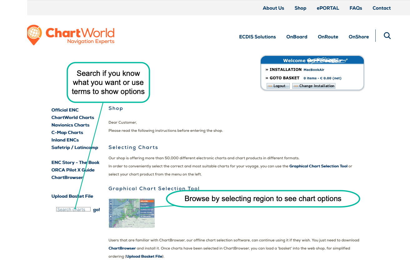 Chartworld.com how-to guide — NavStation